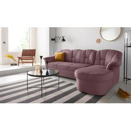 Ecksofa DOMO collection, B:235cm H:84cm T:140cm, lila, Kunstleder SOFTLUX;Luxus-Microfaser (100% Polyester);Struktur ( 90% Polyester, 10%