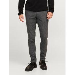Jack & Jones JACK & JONES Herren Chinos "JPSTMARCO JJHENRY CHINO SN", grau, Gr. 28, meliert, Web, Obermaterial: 72% Baumwolle, 17% Polyester, 9% Viskose, 2%