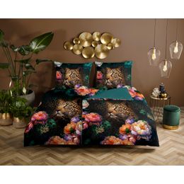 Wendebettw&auml;sche Descanso, blau, Satin, Obermaterial: 100% Baumwolle, Bettw&auml;sche, "Mizz", Baumwolle, Mako Satin, 135x200, Biese, Rei&szlig;verschluss,