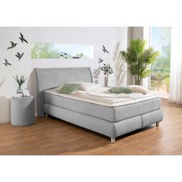 Boxspringbett Home Affaire, B:167cm L:215cm, grau, Komplettbetten, ""Coloma" erh&auml;ltlich in H2, H3 oder H4 inkl. Topper", in H2, H3 oder H4 erh&auml;ltlich
