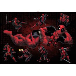 Komar Wandtattoo "Deadpool Posing - Gr&ouml;&szlig;e 100 x 70 cm", B/H/T: 100cm x 70cm, schwarz, Wandtattoos, selbstklebend, Wandsticker, Kinderzimmer