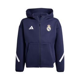 adidas Performance Athletic Zip-Up Hoodie 'Real Madrid Anthem' Blue size 164