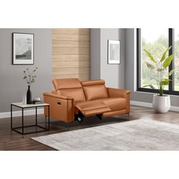 2-Sitzer Home Affaire, B:160cm H:97cm T:100cm, braun, Echtleder 100% Echtleder;Kunstleder 100% Polyurethan, Sofas, "Lund, mit Relaxfunktion und