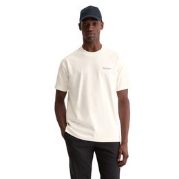 Marc O'Polo T-Shirt MARC O'POLO "Heavy Jersey mit R&uuml;ckenprint", Damen, Gr. L, silky wei&szlig;, Obermaterial: 100% Baumwolle, unifarben, Basic, relaxed fit, Rundhals, Shirts T-Shirt