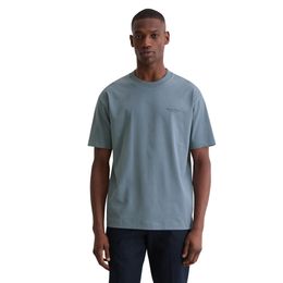 Marc O'Polo T-Shirt MARC O'POLO "Heavy Jersey mit R&uuml;ckenprint", Damen, Gr. L, stormy blau, Obermaterial: 100% Baumwolle, unifarben, Basic, relaxed fit, Rundhals, Shirts T-Shirt