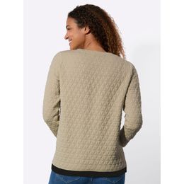 Casual Looks Damen Langarmshirt "Jacquard-Shirt"schlamm, Gr. 38, unifarben, 58% Polyester, 40% Baumwolle, 2% Elasthan, Shirts