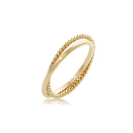 Elli Damen Fingerring "Wickelring Klassik Fein Gedreht Schmuck Geschenk 925 Silber", 54mm, ohne Stein, Silber 925 (Sterlingsilber), gold, Silber 925