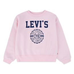 Sweatshirt LEVI'S KIDS "LVG COLLEGIATE CREW", M&auml;dchen, Gr. 4 (104), rosa (crystal rose), Sweatware, Obermaterial: 60% Baumwolle, 40% Polyester, bedruckt, regular fit normal, Rundhals, Rippb&uuml;ndchen, Sweatshirts Sweatshirt, mit Markenprint, for Girls
