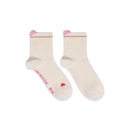 LIEBLINGSST&Uuml;CK LIEBLINGSST&Uuml;CK Damen Langsocken "Lovely Socks "KellyEP" aus Baumwollmix", Gr. 35110, sanftes wei&szlig;, Baumwolle, Elasthan, Polyamid, metallisierte