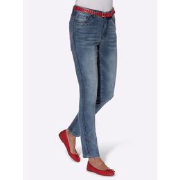 Ambria Damen Bequeme Jeans, blau, Gr. 22, unifarben, 79% Baumwolle, 19% Polyester, 2% Elasthan, Jeans