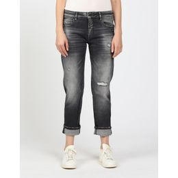 Boyfriend-Jeans Gang "Gang Jeans Boyfriend 94NADIA CROPPED", Damen, Gr. 32, grau denim, Denim/Jeans, 98% Baumwolle, 2% Elasthan, Jeans