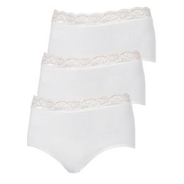 Nina von C. Damen Taillenslip "3er Pack Damen Taillenslip Slipboutique", Gr. 42, wei&szlig;, Stoff, Obermaterial: 93% Baumwolle CO. 7% Elasthan EL.,