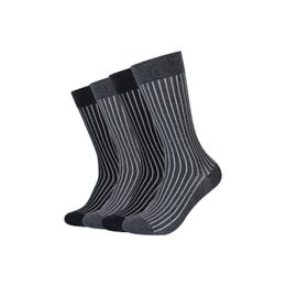 Camano Damen Socken "Socken 4er Pack", Gr. 39anthrazit melange, 82% Baumwolle, 16% Polyamid, 2% Elasthan, gestreift, Socken
