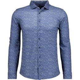 Ragman Herren Henleyshirtblau, floral, 900, Gr. XXL, Baumwollmischung, Shirts