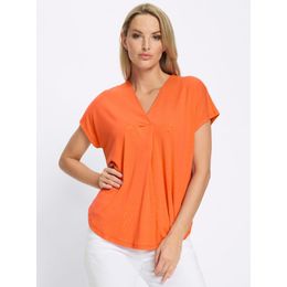 Heine Damen Blusenshirt "Shirtbluse"orange, Gr. 42, unifarben, 95% Viskose, 5% Elasthan, Shirts