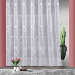 Weckbrodt-Gardinen Gardine WECKBRODT, B:900cm H:175cm, wei&szlig;, Jacquard, Polyester, Wohnzimmer, Gardinen, "Lilly", Jacquard, strukturiert, Allover, Beschwerungsband,