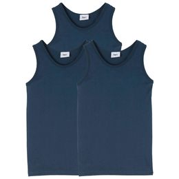 bonprix Jungen Unterhemd "3", Gr. 140, blau, Obermaterial: 95% Baumwolle, 5% Elasthan, Unterhemden, Unterhemd mit weicher Baumwolle (3er-Pack)
