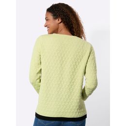 Casual Looks Damen Langarmshirt "Jacquard-Shirt"pistazie, Gr. 50, unifarben, 58% Polyester, 40% Baumwolle, 2% Elasthan, Shirts