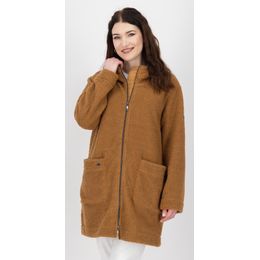LPO Damen Fleecejacke "Fleece-Mantel Carry", braun, Gr. 42, 100% Polyester, Jacken, 2‐Wege‐Front‐Rei&szlig;verschluss