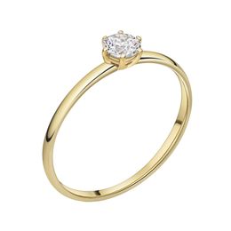 Celesta Damen Fingerring "375/- Gelbgold Zirkonia", 054 (17,2), Gold, gelb, Gold, Fingerringe