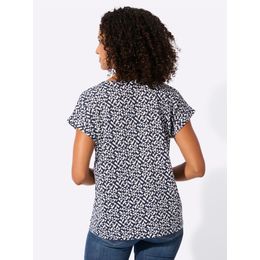 Casual Looks Damen Print-Shirt "Druck-Shirt"marine, ecru, Gr. 38, gemustert, mehrfarbig, 100% Baumwolle, Shirts