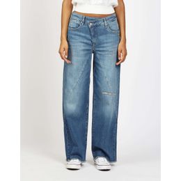 Weite Jeans Gang "Gang Jeans Wide Fit 94CAROLINA", Damen, Gr. 26, Einheitsgr&ouml;&szlig;e, denim blau, Denim/Jeans, 98% Baumwolle, 2% Elasthan, Jeans