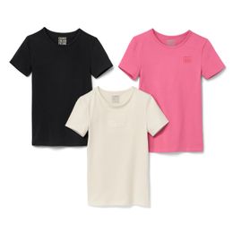 Tchibo - 3 Kinder-T-Shirts - M&auml;dchen - Gr. 134/140 - creme