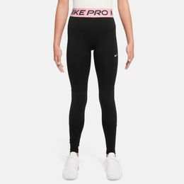 Nike Jungen Leggings "Nike Pro Dri-FIT Big Kids' (Girls') Leggings"balck, Gr. XL, Obermaterial: 83% Polyester, 17% Elasthan, Hosen