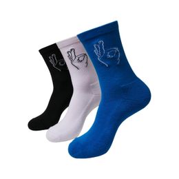 MisterTee Herren Str&uuml;mpfe "MisterTee Unisex Salty Socks 3-Pack", Gr. 43schwarz, wei&szlig;, blau, Baumwolle, Elasthan, Polyester, Socken