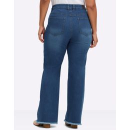 sheego Damen Bootcut-Jeans, beige, Gr. 50, unifarben, 95% Baumwolle, 3% Polyester, 2% Elasthan, Jeans