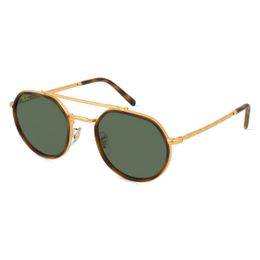 Ray-Ban RB3765 | Unisex-Sonnenbrille | Fassung: Vollrand, Quadratisch, Metall, Gold | Glasfarbe: Gr&uuml;n