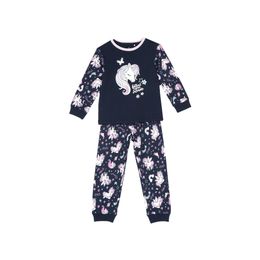 Chicco Schlafanzug M&auml;dchen Gr&ouml;&szlig;e 140 navy / pink / wei&szlig;
