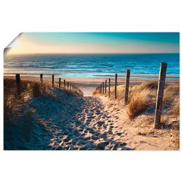 Wandbild Artland "Weg zum Nordseestrand Sonnenuntergang", beige (farbe bild(er): naturfarben), B:60cm H:40cm, Bilder, als Alubild, Leinwandbild, Poster in verschied. Gr&ouml;&szlig;en