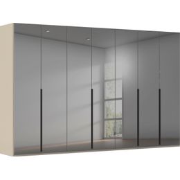 Dreht&uuml;renschrank Rauch "Kleiderschrank Schrank Garderobe W&auml;scheschrank BESTSELLER MONTCLAR", fango, grauspiegel, griffe schwarz, B:350cm H:223cm T:60cm, Holzwerkstoff, Schr&auml;nke, Dreht&uuml;renschrank, Front in Glas/Hochglanz/Dekor/Grauspiegel in 5 Breiten MADE IN GERMANY, Topseller
