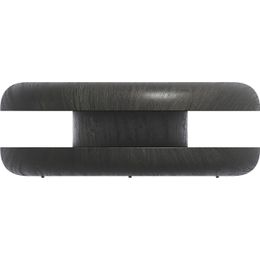 Couchtisch Salesfever "drehbar - runder Design-Wohnzimmertisch aus Holz", schwarz, B:90cm H:35cm T:90cm, MDF mit Eschenholzfurnier, Tische, Couchtisch, Stilvoller & moderner Tisch mit Echtholzfurnier, &Oslash; 90 cm