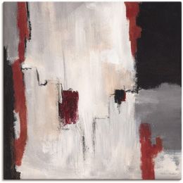 Leinwandbild Artland "Rot an Grau I - Abstrakt", grau (farbe bild(er): grau), B:100cm H:100cm, Bilder, Leinwandbild, auf Holzrahmen gespannt