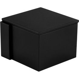 Aufbewahrungsdose Kleine Wolke "Gerry", schwarz, B:9,5cm H:7,5cm T:9,5cm, Polyresin (Kunststein), Aufbewahrungsboxen, Wattedose