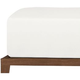 Spannbettlaken uncover by Schiesser "New Jersey aus 100% Baumwolle", wei&szlig;, B:150cm L:200cm, Jersey, Obermaterial: 100% Baumwolle, Bettlaken, Spannbettlaken, Made in Green