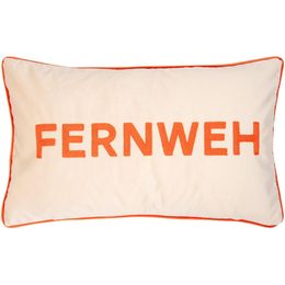 Dekokissen Pad "LETTERS", sand, orange, schriftzug, B:50cm L:30cm, Obermaterial: 100% Polyester, Dekokissen_Sitzkissen_Kissenh&uuml;llen, farbige Keder, mit Schriftzug, verschiedene Gr&ouml;&szlig;en