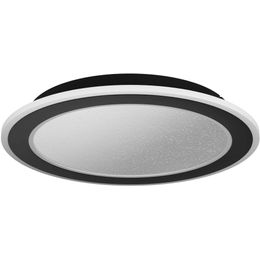 Eglo Deckenleuchte "Macchoni Deckenlampe, Kristall Deckenleuchte mit Fernbedienung, Lampe", schwarz, 1, &Oslash; 38cm H: 5cm, 1 Stk., Leuchten, Wand-/Deckenleuchte - H5 x &Oslash;38 cm - schwarz, wei&szlig; - 20W inkl., Deckenleuchte