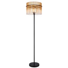 Globo LIGHTING Stehlampe "GORLEY", &Oslash; 38cm H: 152cm, 1 Stk.schwarz matt, Wohnzimmer, Leuchten, Stehlampe schwarz Glasst&auml;be amber klar verlaufend