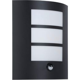 Eglo Wandleuchte "City Wandlampe, Au&szlig;enleuchte, Stahl und Kunststoff, E27, IP44, Lampe", schwarz, 1, H: 26cm, 1 Stk., Leuchten, Wand-/Deckenleuchte - L23,5 x H26 x AL11 cm - schwarz - 1X40W exkl., Wandleuchte