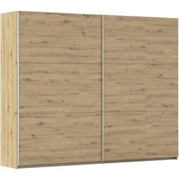 Schwebet&uuml;renschrank Rauch "Kleiderschrank Dreht&uuml;renschrank Schrank Garderobe KRONACH TOPSELLER", braun (eiche artisan, griffleisten alu), B:261cm H:210cm T:59cm, Holzwerkstoff, Schr&auml;nke, Schwebet&uuml;renschrank, optional ohne, mit 1 oder 2 Spiegel, viel Stauraum MADE IN GERMANY