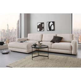 Ecksofa Home Affaire "Bloomfield, bequem und elegant, OTTOs Choice, Breite 303cm, L-Form", beige, B:303cm H:84cm T:176cm, 92% Polyester 8% Nylon, Sofas, Ecksofa, wahlweise mit Bettfunktion und Bettkasten, Unser Dauertiefpreis
