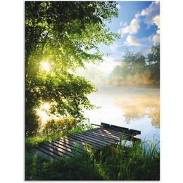 Wandbild Artland "Angelsteg am Morgen", gr&uuml;n (farbe bild(er): gr&uuml;n), B:60cm H:80cm, Bilder, als Alubild, Leinwandbild, Poster in verschied. Gr&ouml;&szlig;en