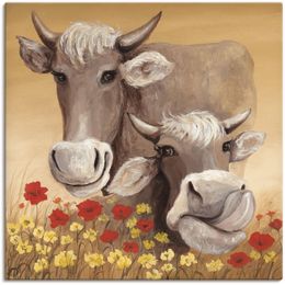 Leinwandbild Artland "K&uuml;he", beige (farbe bild(er): naturfarben), B:70cm H:70cm T:1,8cm, Bilder, Leinwandbild, auf Holzrahmen gespannt