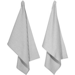 Geschirrtuch Pad "FIORA VS. LEDA", grau (light grau), B:50cm H:1cm L:70cm T:50cm, 100% Baumwolle, Geschirrt&uuml;cher, Geschirrtuch, 100% Baumwolle, 50x70 cm, Uni Farben
