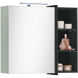 Spiegelschrank BASIC BY BALCULINA "Palermo, BxHxT 80x72x22 cm", schilfgr&uuml;nfarben, B:80cm H:72cm T:22cm, Holzwerkstoff, Schr&auml;nke, Spiegelschrank, Breite 60cm, Softclose, LED-Beleuchtung