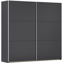 Schwebet&uuml;renschrank Rauch "Kleiderschrank Dreht&uuml;renschrank Schrank Garderobe KRONACH TOPSELLER", grau (graumetallic, griffleisten alu), B:218cm H:210cm T:59cm, Holzwerkstoff, Schr&auml;nke, Schwebet&uuml;renschrank, optional ohne, mit 1 oder 2 Spiegel, viel Stauraum MADE IN GERMANY