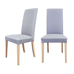 Polsterstuhl Home Affaire "Java Polsterstuhl, K&uuml;chenstuhl, 4-Fu&szlig;stuhl", grau, natur, B:47cm H:93cm T:57cm, Massivholz, Polyester, St&uuml;hle, Polsterstuhl, Bequem und stilvoll. Gepolstert. Hohe Lehne. Massivholz-Beine.